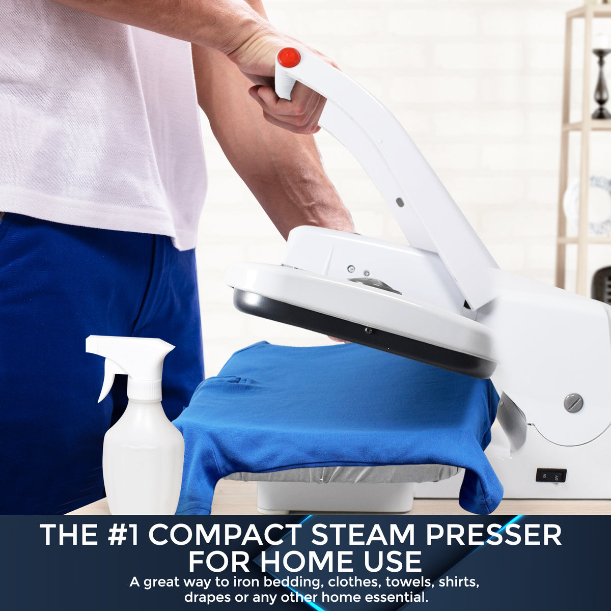 Home Steam Press With Stand Clothing Fabric Ironing Compact Press ...